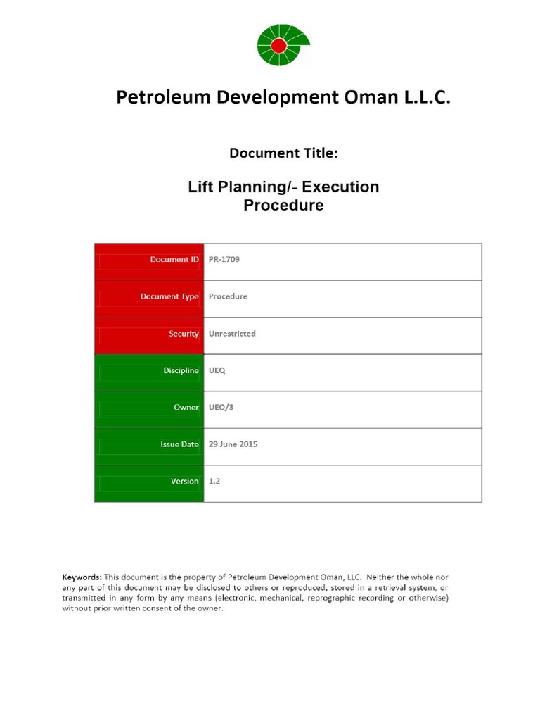 Lifting and Hoisting Procedure Lift Planning Execution | PDF