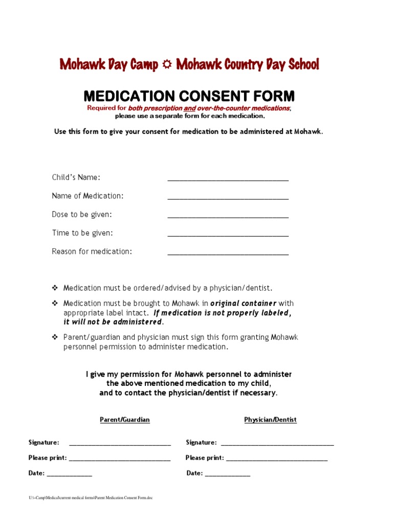 Medication Consent Form | PDF