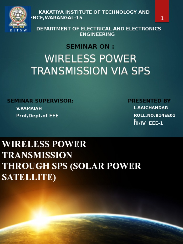 Wireless Power Transmission via SPS: A Review | PDF | Microwave ...