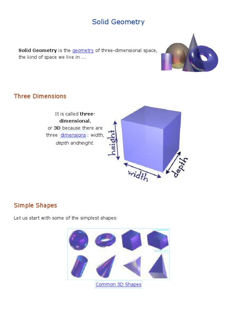Solid Geometry | PDF