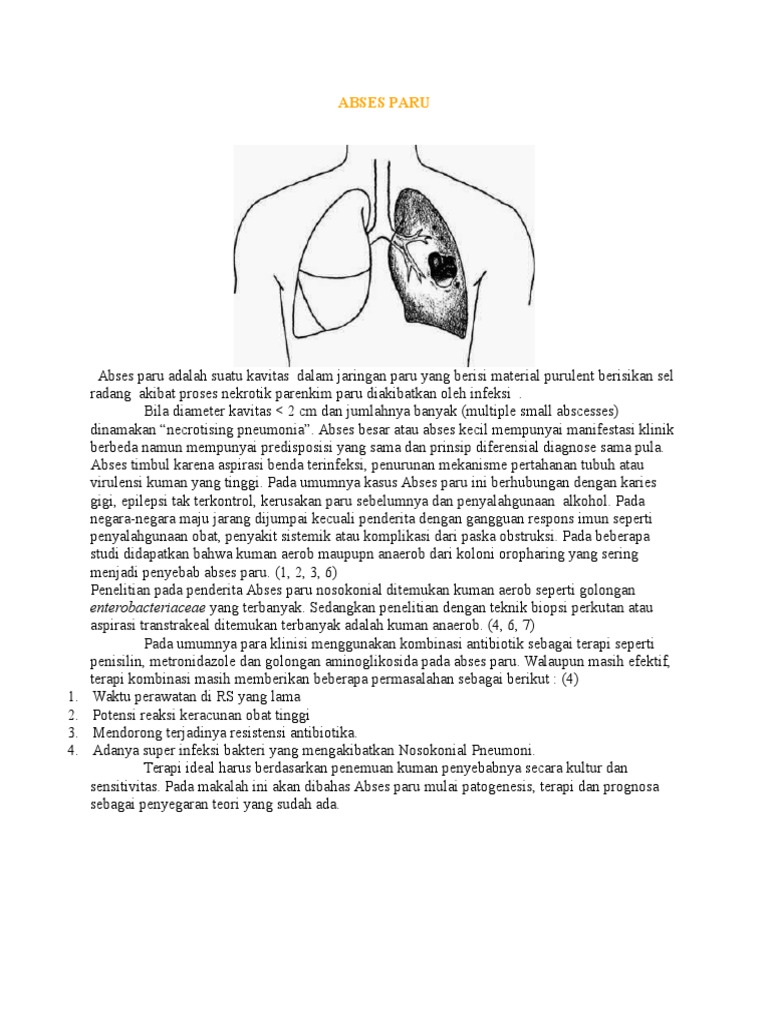 Pengertian dan Terapi Abses Paru | PDF