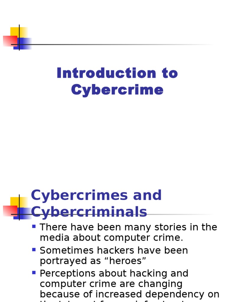 Introduction To Cybercrime | PDF | Security Hacker | Cybercrime