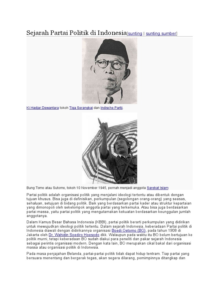 Sejarah Partai Politik Indonesia | PDF