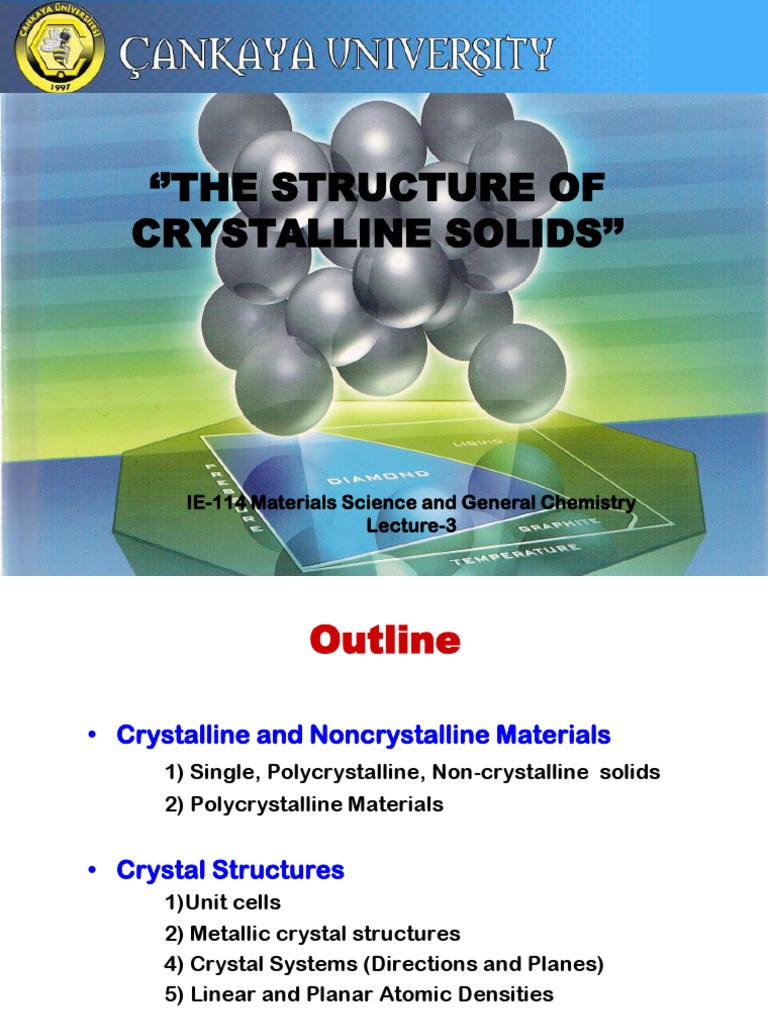 Lecture3-The Structure of Crystalline Solids | PDF | Crystal Structure | Crystal