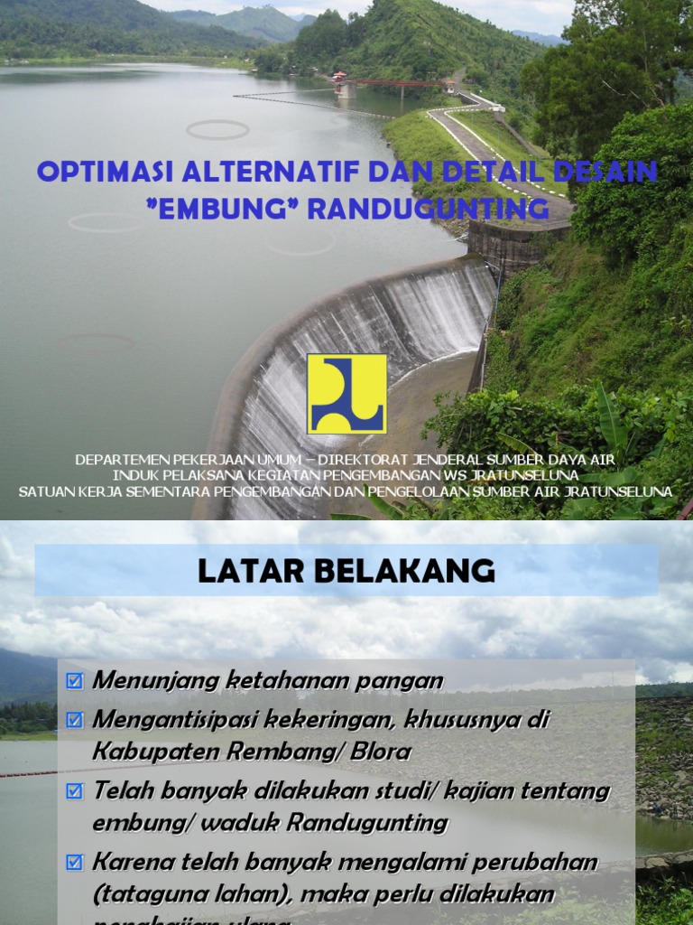 Optimasi Alternatif Dan Detail Desain"Embung" Randugunting | PDF