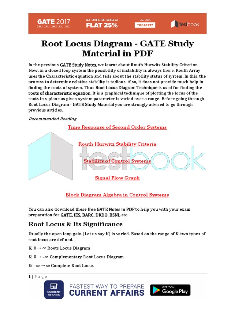 Root Locus Diagram - GATE Study Material in PDF | PDF | Control Theory ...