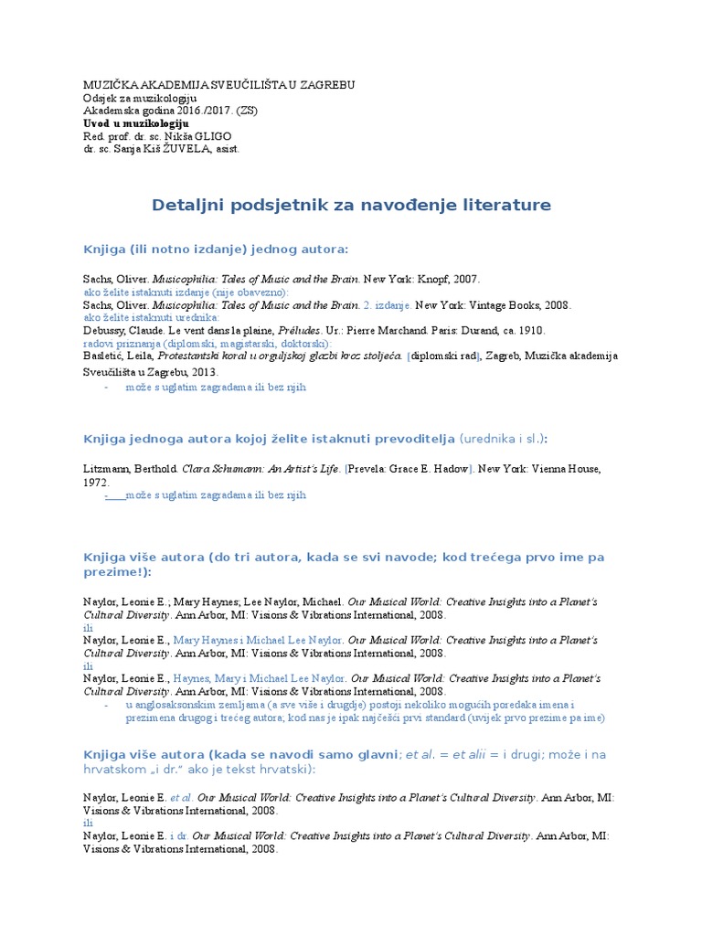 Podsjetnik Za Navođenje Literature | PDF