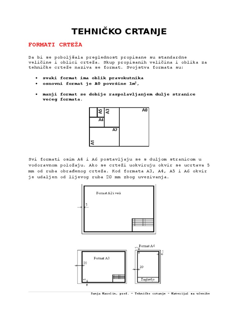 Tehnicko Crtanje 5-8 Razreda