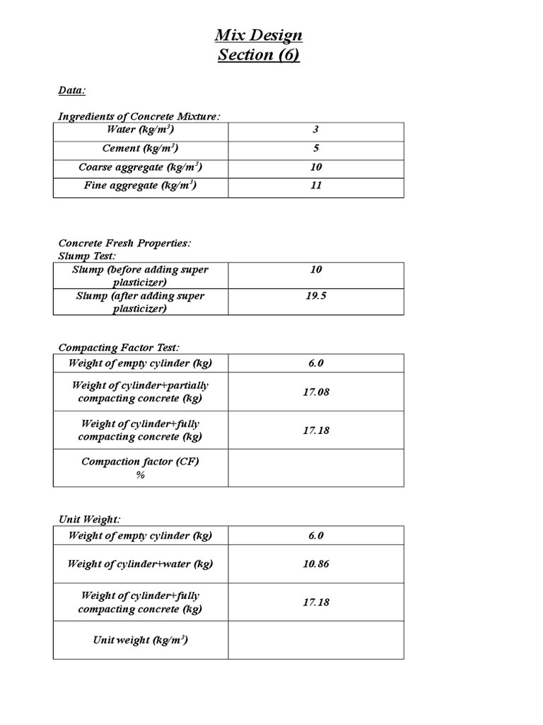 Mix Design Section | PDF | Technology & Engineering