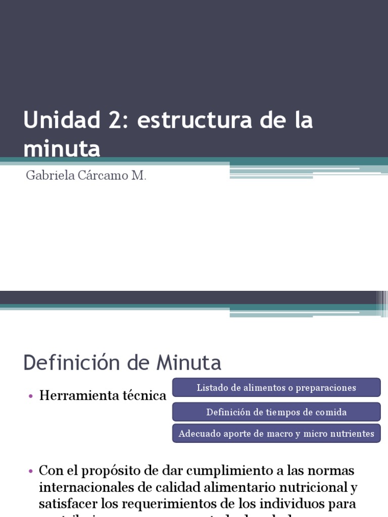 Estructura de La Minuta | PDF | Nutrición | Dieta y nutrición