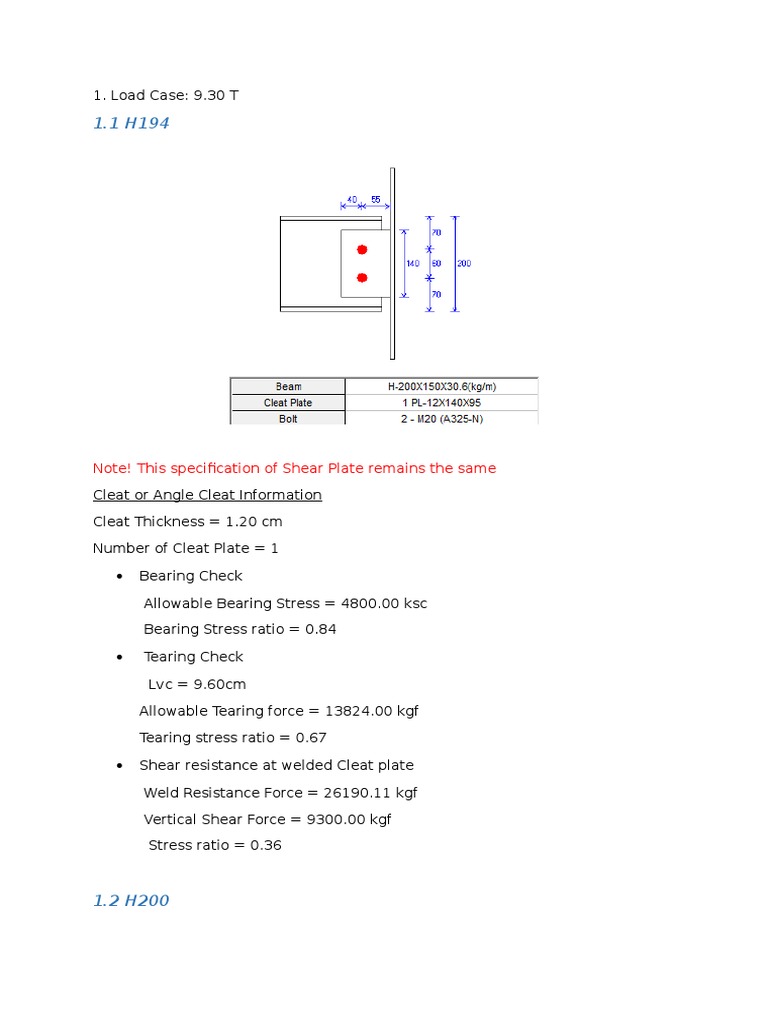 Shear Plate Connection | PDF | Shear Stress | Stress (Mechanics)