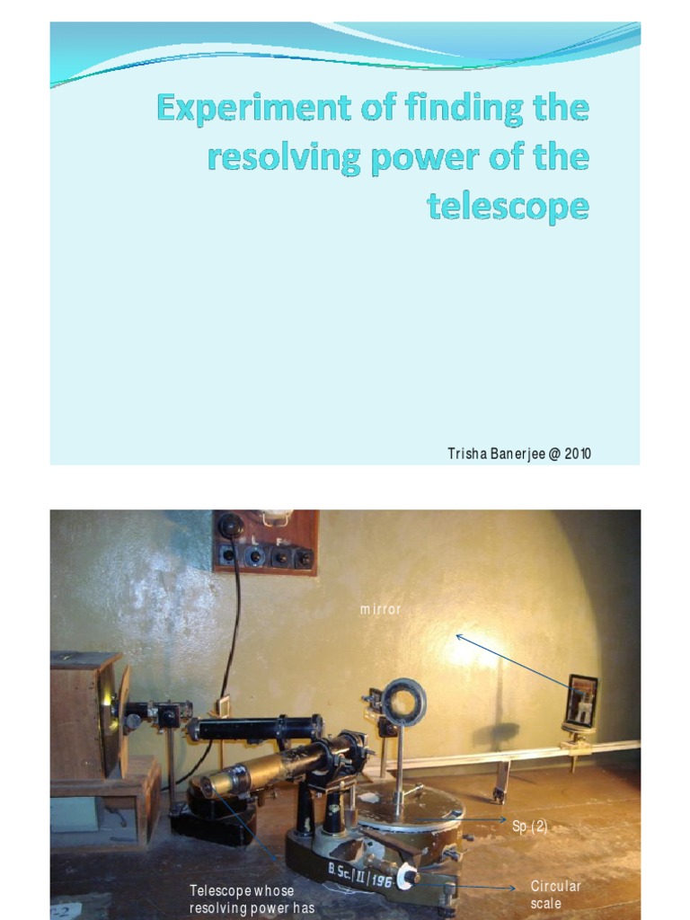 Experiment of Finding The Resolving Power of The | PDF | Diffraction ...