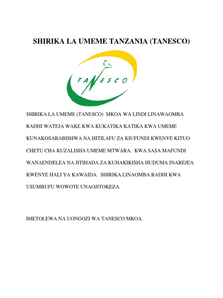 Shirika La Umeme | PDF