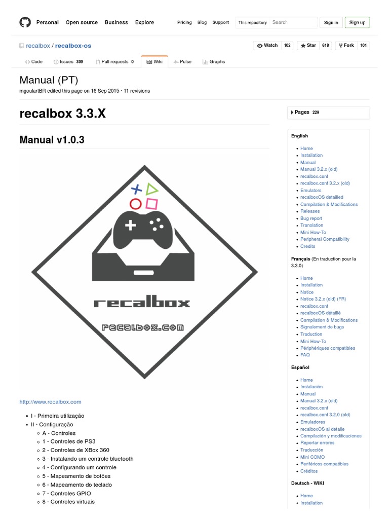 Manual (PT) Recalbox - Recalbox-Os Wiki GitHub | PDF | Playstation 3 | Bluetooth