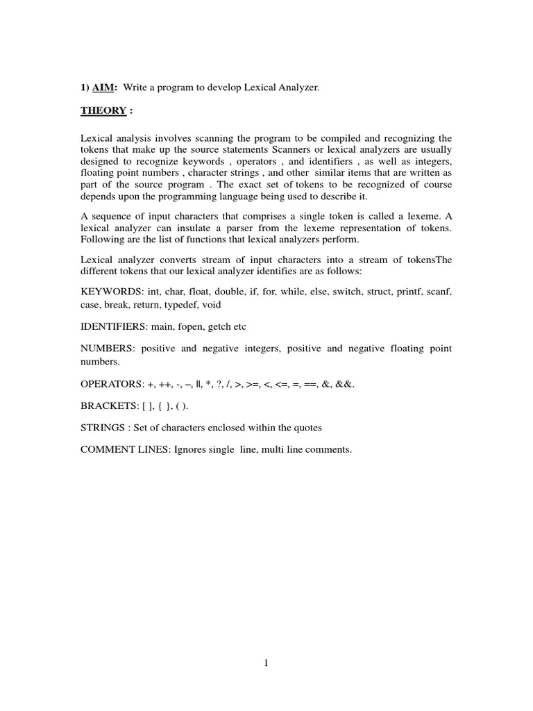 Compiler Design Lab Manual | PDF | Parsing | Notation Compiler Design Lab Manual | PDF | Parsing | Notation