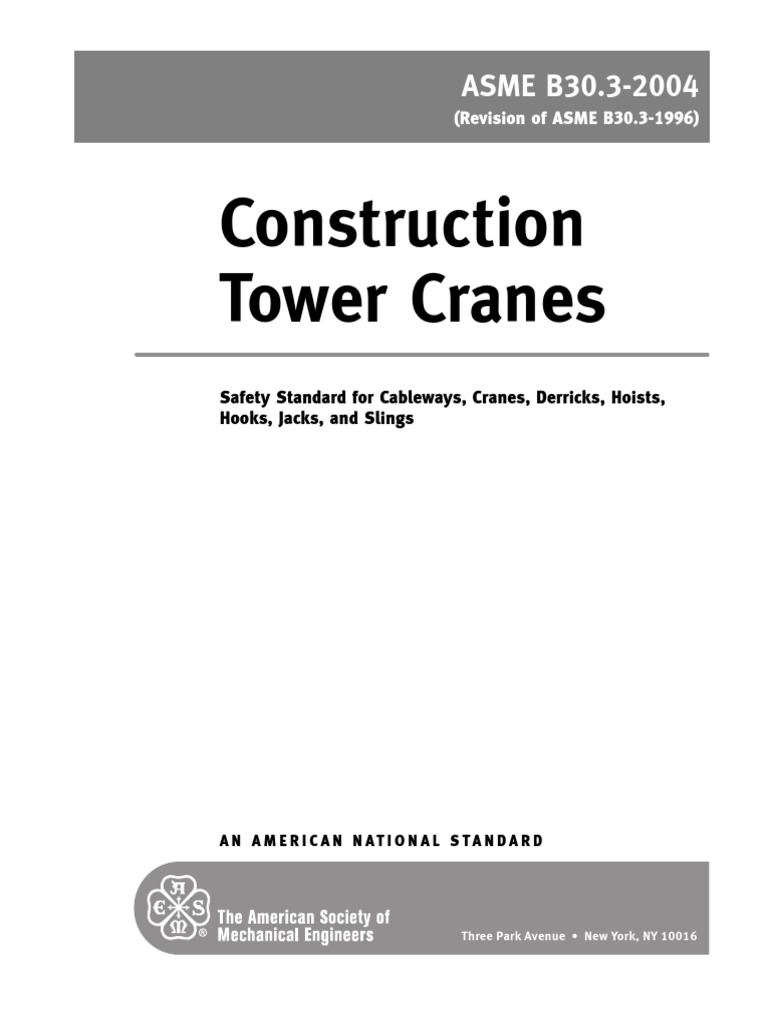 Asme B30.3-2004 | Download Free PDF | Crane (Machine) | Electromagnetism