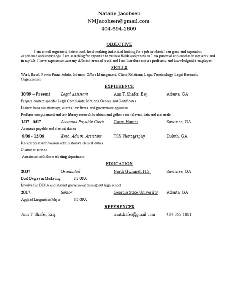 Natalie Resume 12 6 16 | PDF | Career & Growth