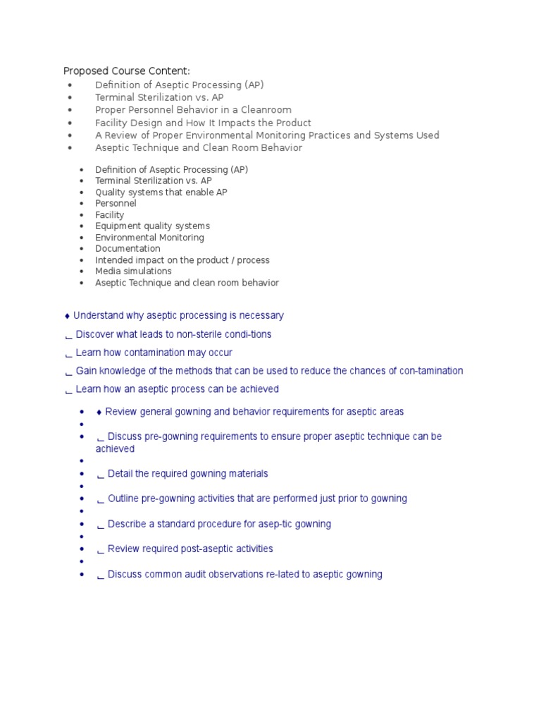 A Comprehensive Guide to Aseptic Processing and Clean Room Behavior ...