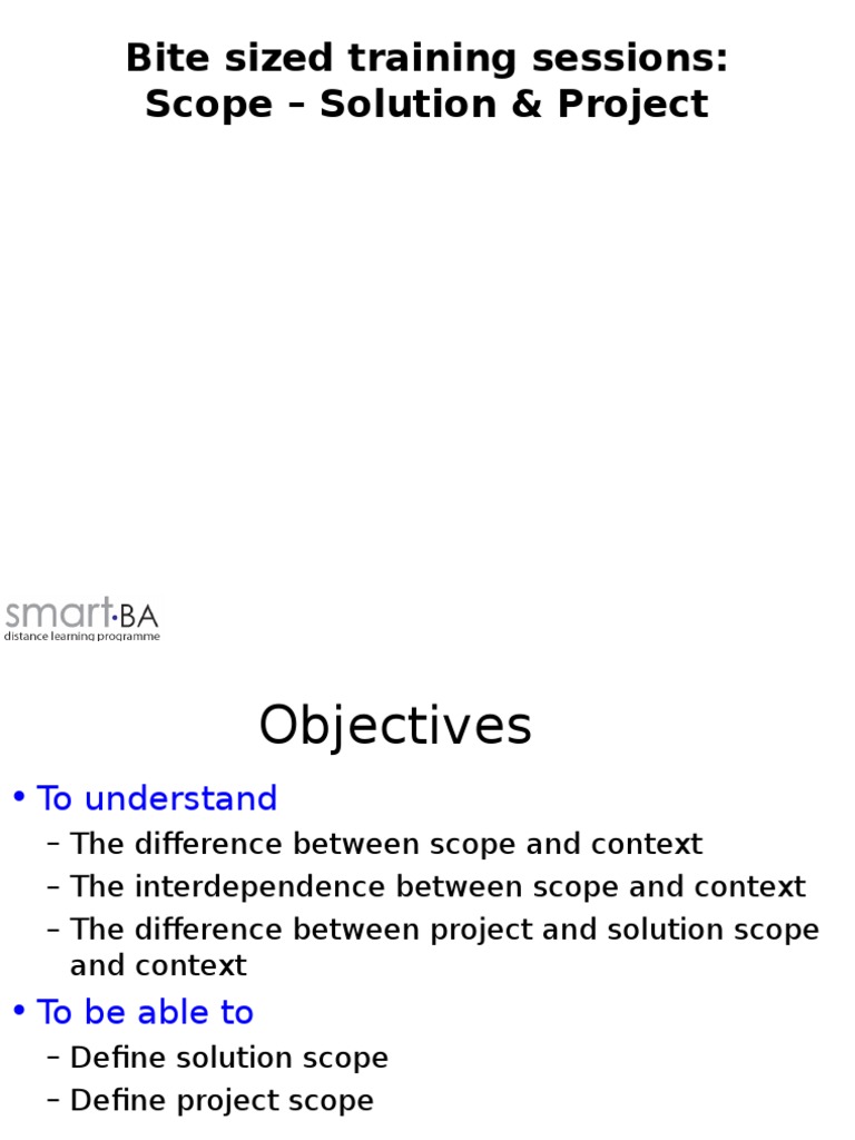 05 Project and Solution Scope | PDF