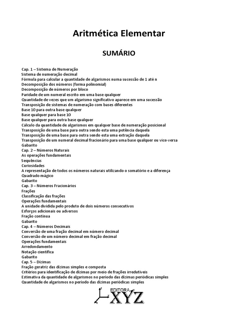 Fundamentos da Aritmética: Uma Introdução Abrangente aos Conceitos e ...