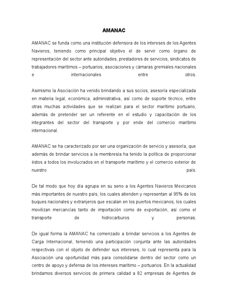 AMANAC | PDF | El comercio internacional | Calidad (comercial)