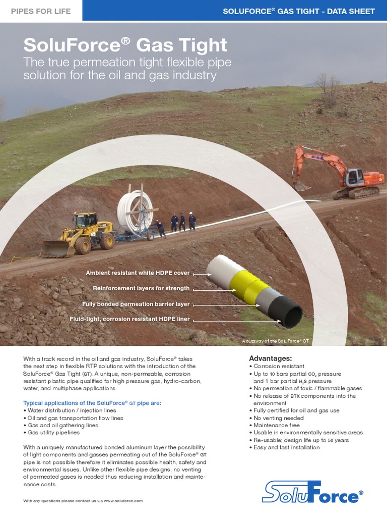 Soluforce Gas Tight Pipes Productsheet | PDF | Pipe (Fluid Conveyance ...