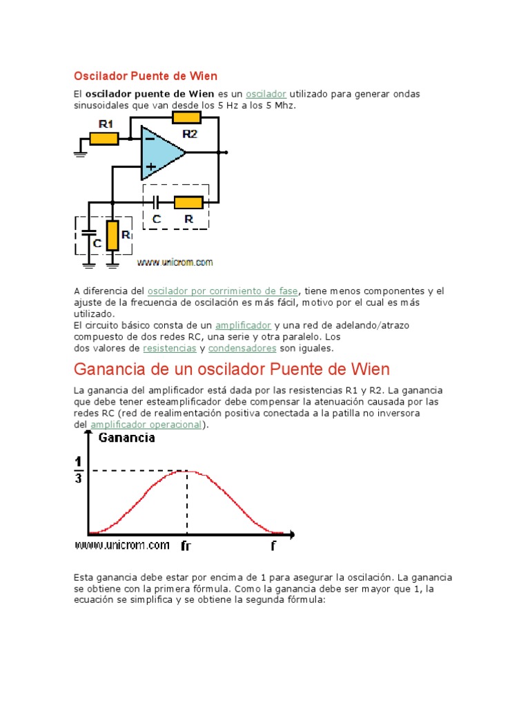 Oscilador Puente de Wien | PDF