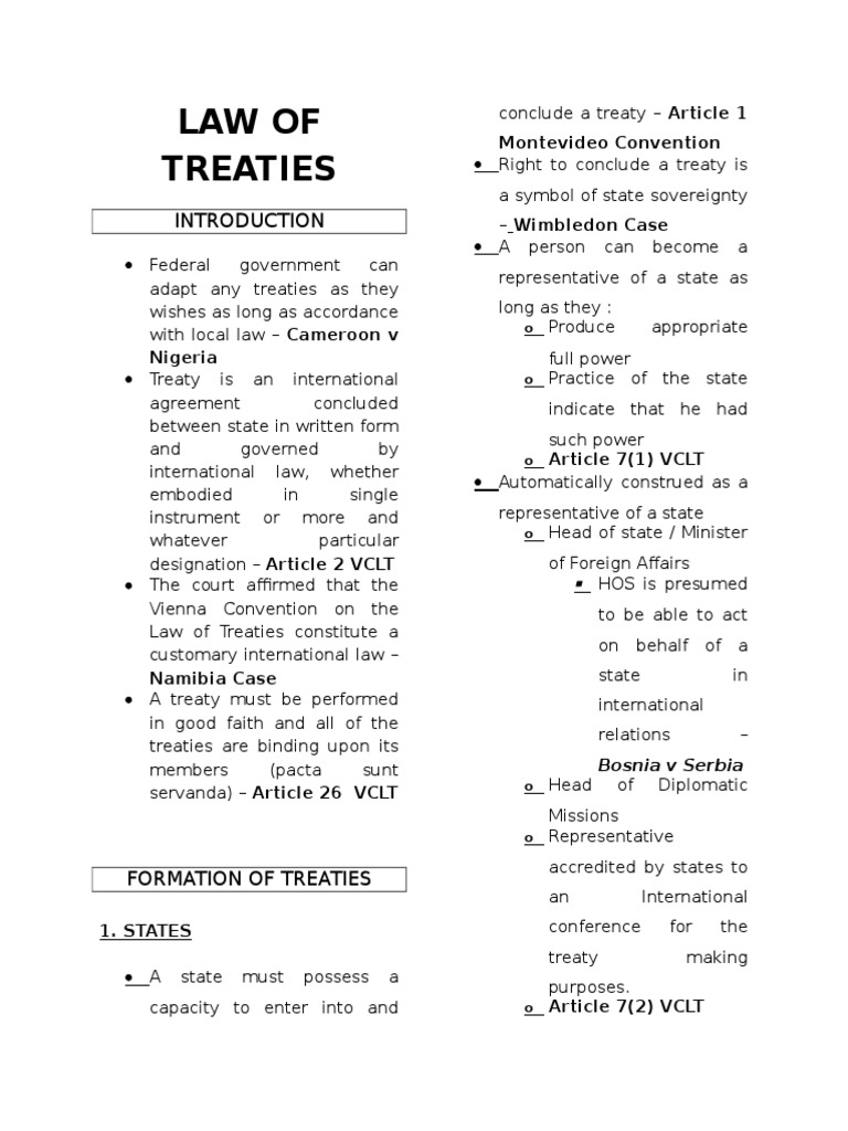 Law of Treaties | Treaty | International Law
