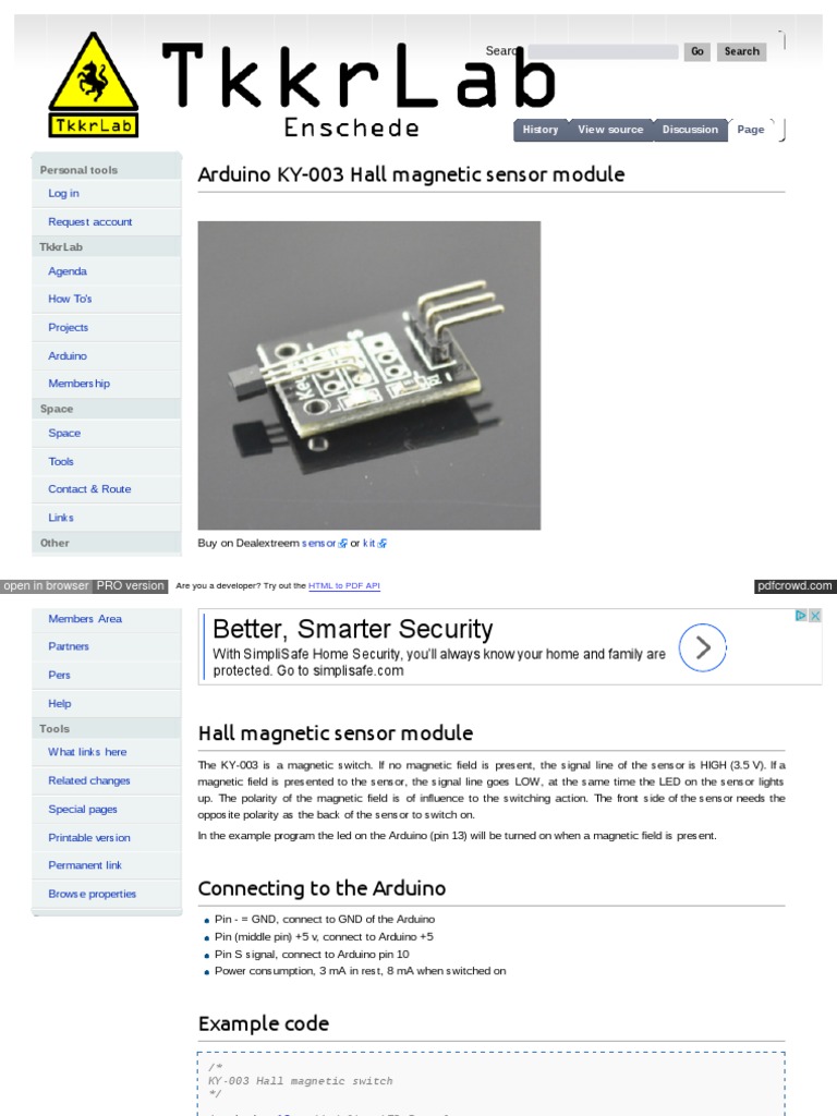 Arduino KY-003 Sensor Guide | PDF | Computers