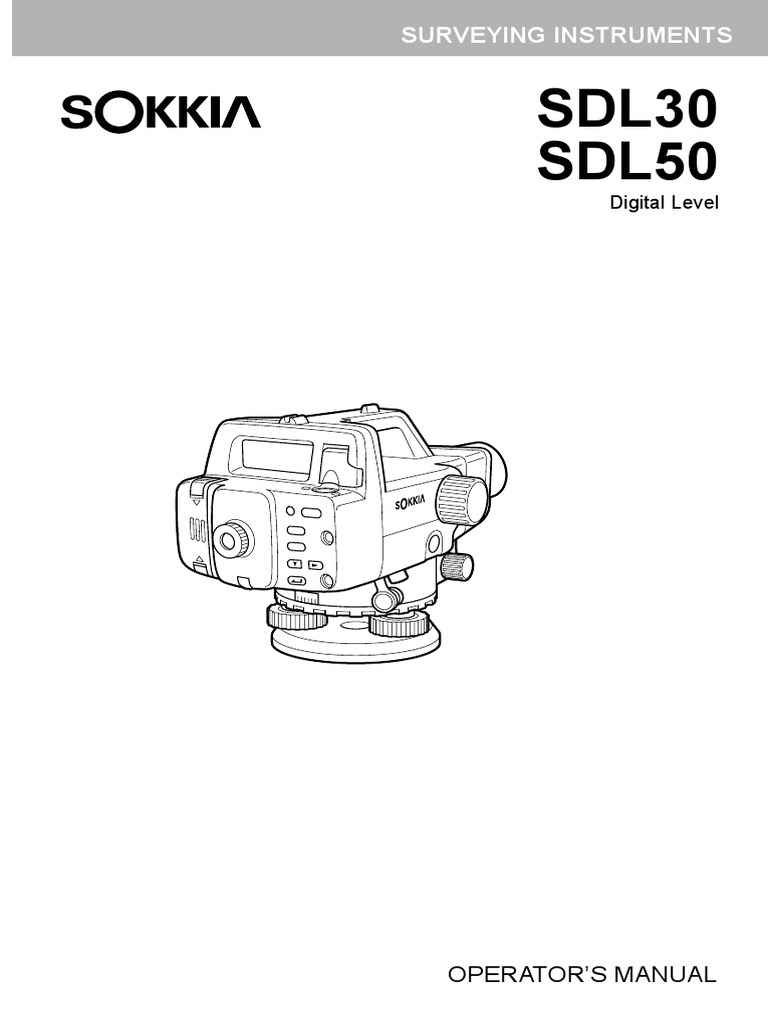 SOKKIA Sdl30-50 Operators Manual-13th Ed | PDF | Battery Charger | Decimal