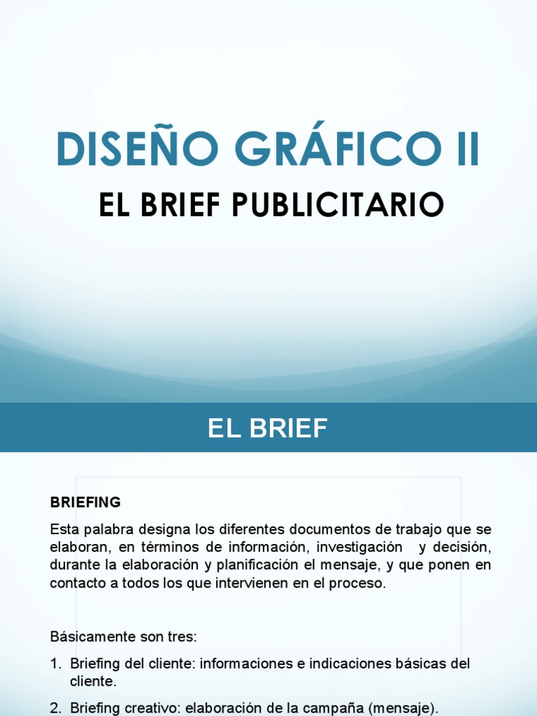 Diseño Grafico II-u1t1-El Brief Publicitario | PDF | Persuasión ...