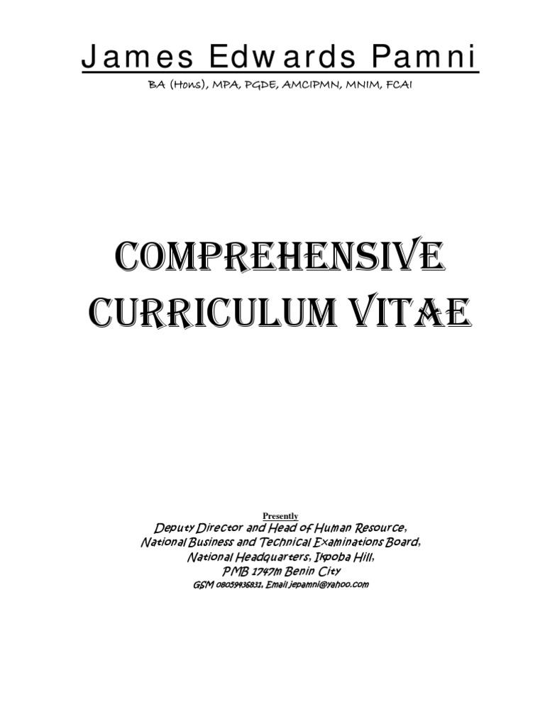 James Pamni CV | PDF