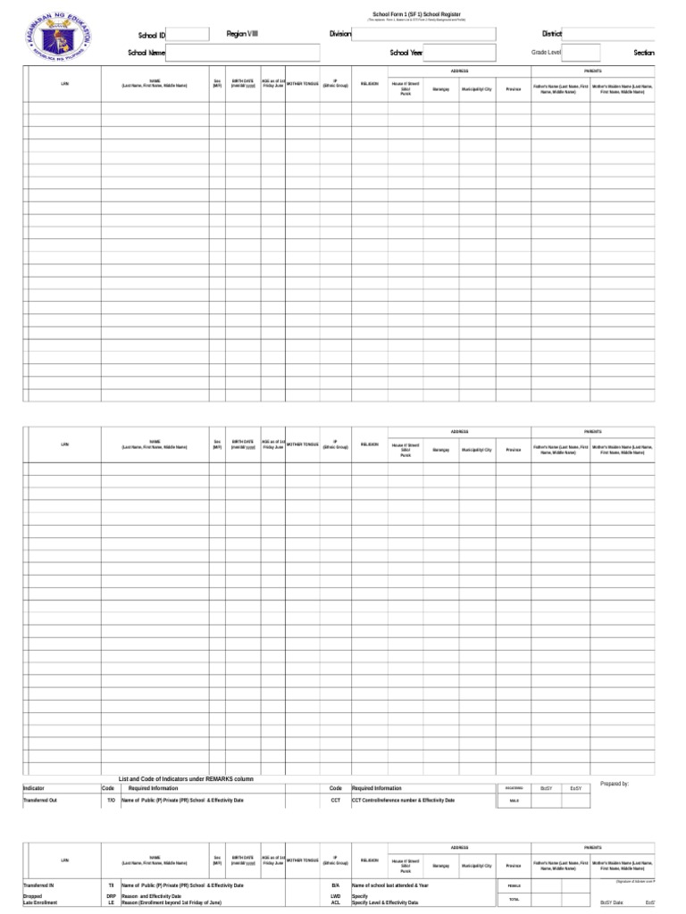 School Forms | Microsoft Excel | Teachers