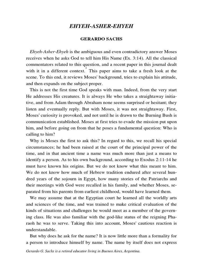 384 Ehyeh | PDF | Names Of God In Judaism | Moses