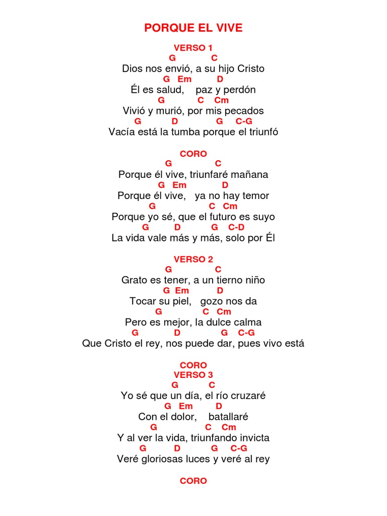 Porque El Vive Acordes y Letra | PDF