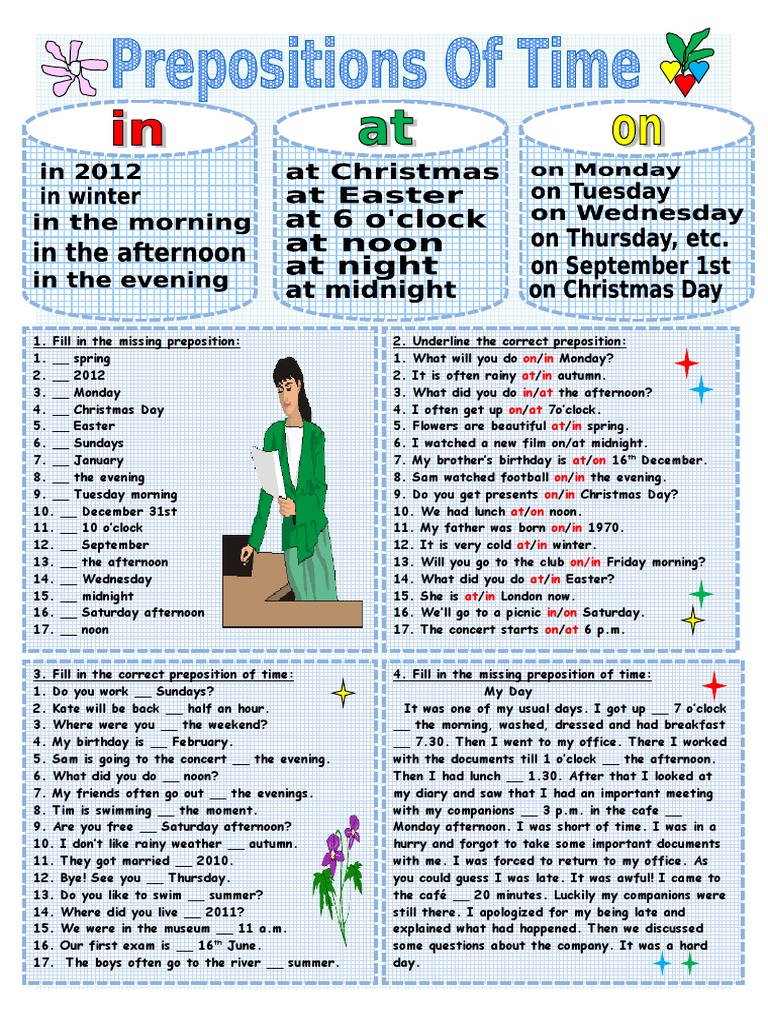 Prepositions of Time | PDF | Workweek And Weekend | Easter