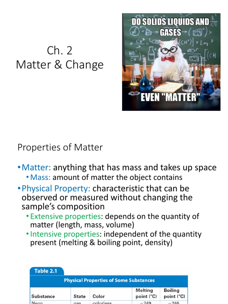 Chapter 2 - Matter Change | PDF | Mixture | Matter