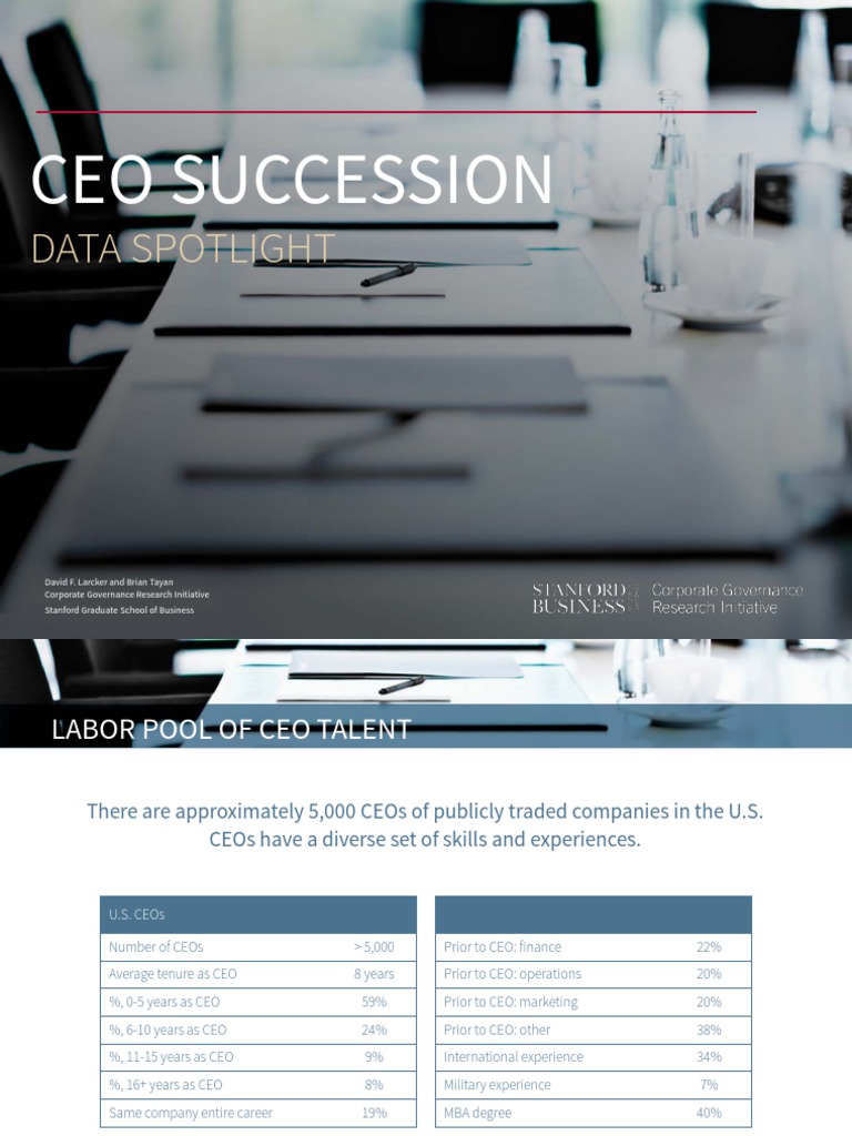 CEO Succession - Data Spotlight | PDF | Chief Executive Officer ...