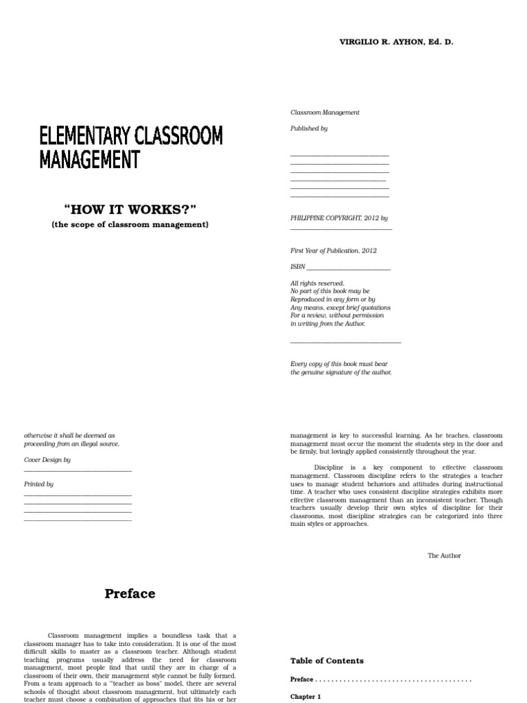 My Book Classroom Management | PDF | Classroom Management | Classroom