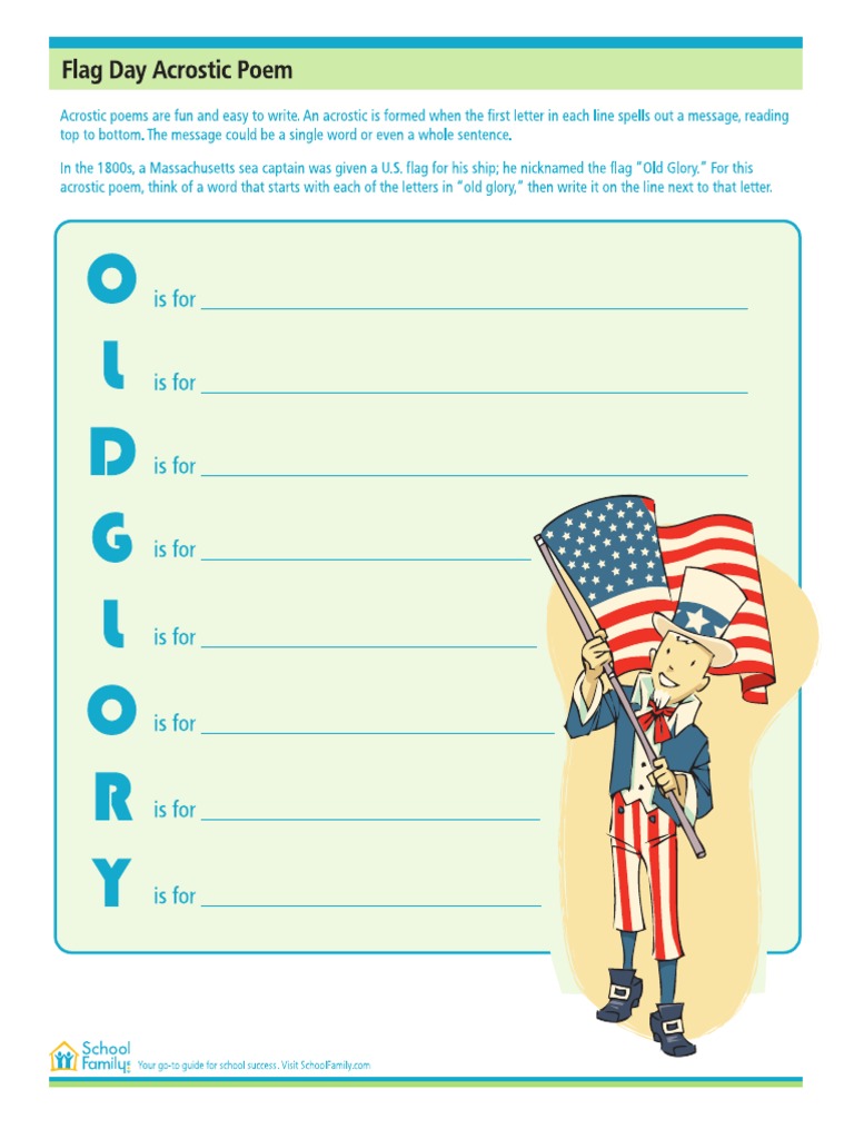 Flag Day Acrostic Poem | PDF