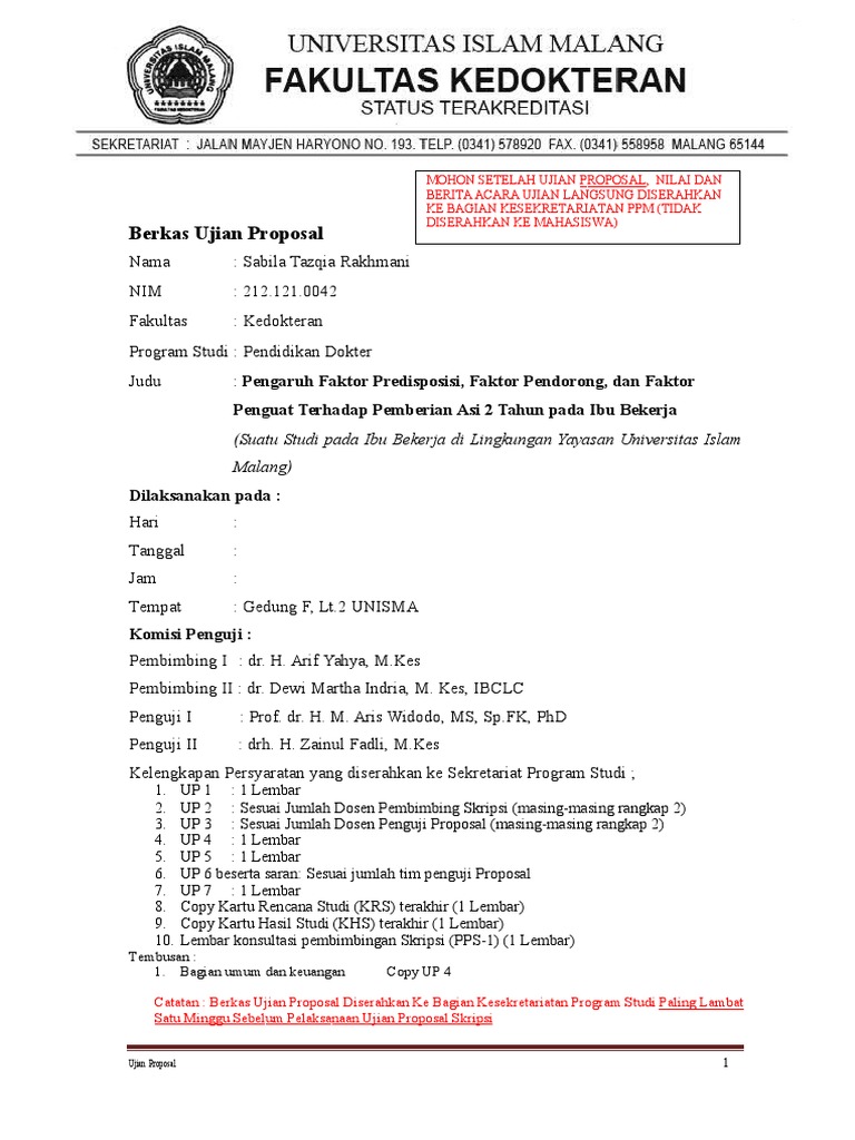 Berkas Ujian Proposal | PDF