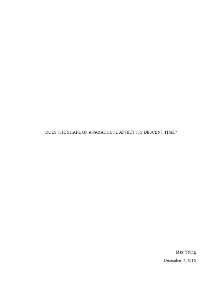 Background Research Paper - Final Draft | PDF | Parachute | Gravity