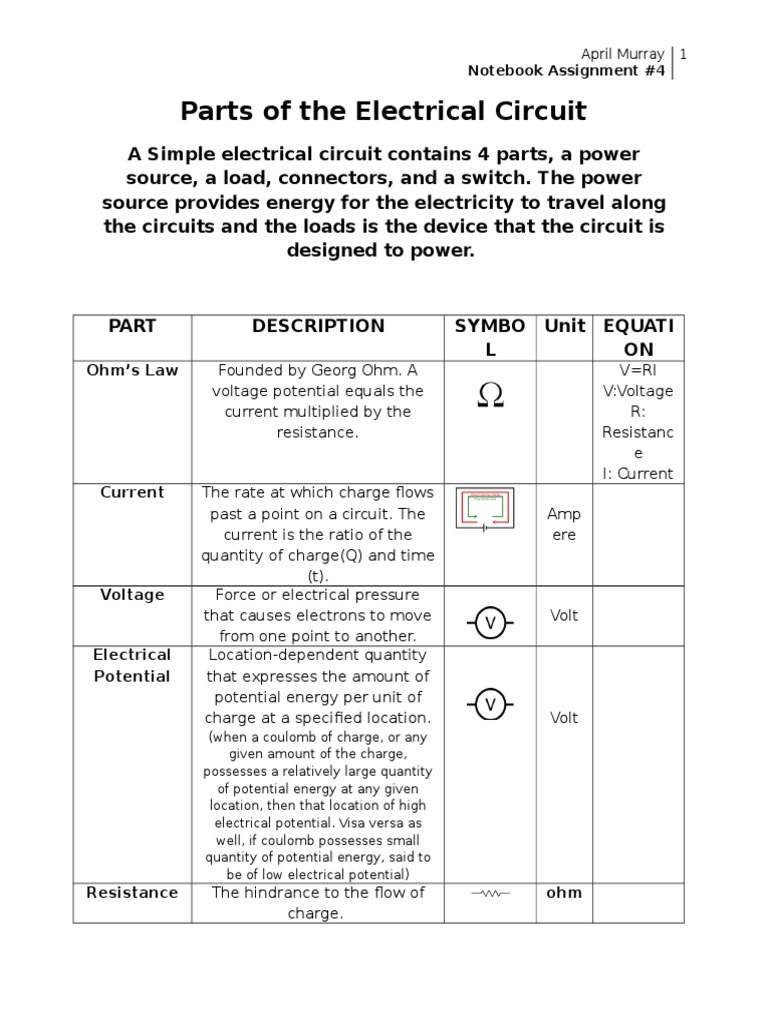 Notebook 4 Electrical Circuit | PDF | Electric Current | Electricity