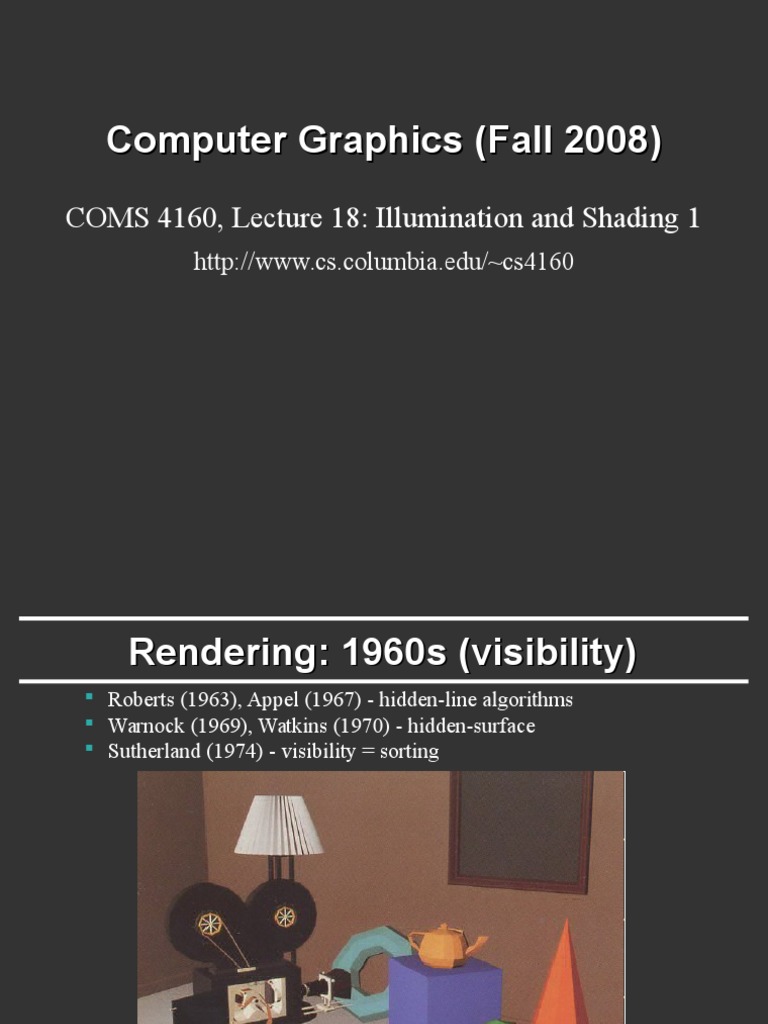 Computer Graphics (Fall 2008) | Download Free PDF | Rendering (Computer Graphics) | Shader