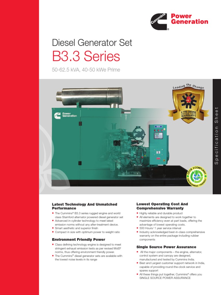 B3.3 Series: Diesel Generator Set | PDF | Diesel Engine | Internal ...