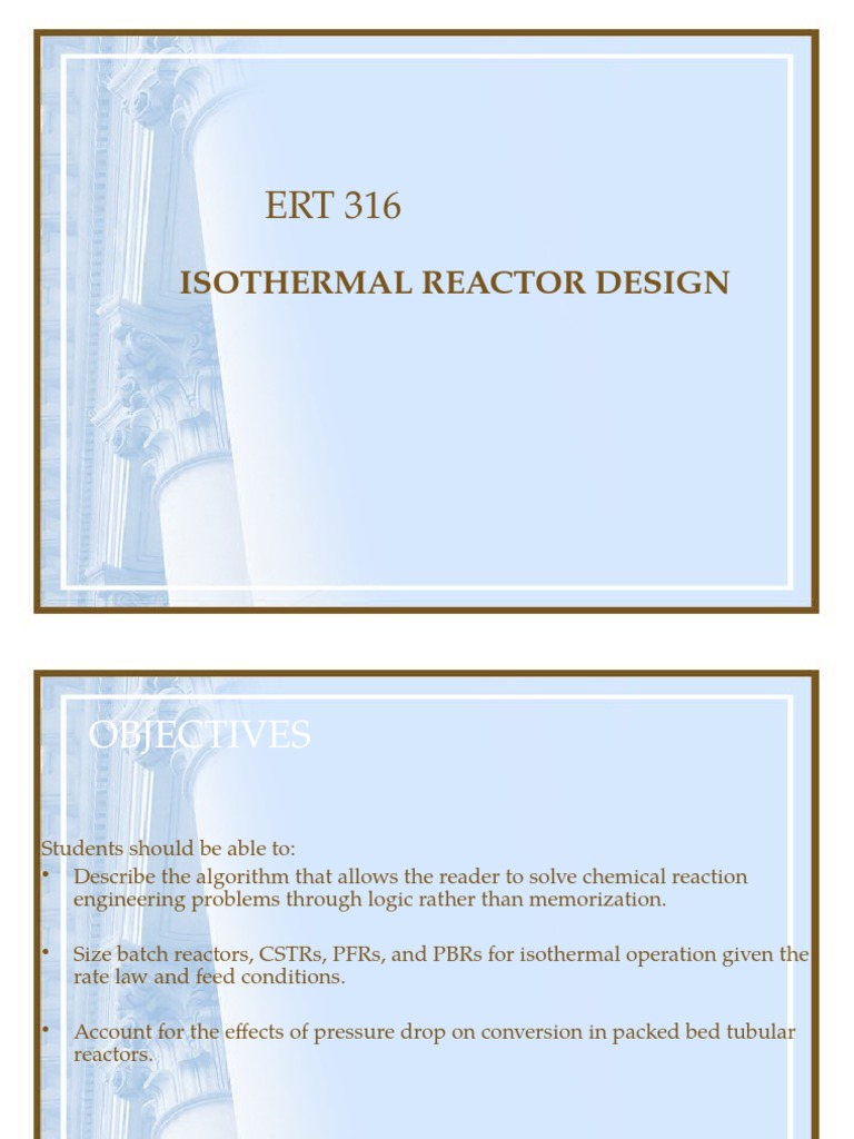 Isothermal Reactor Design | Download Free PDF | Chemical Reactor ...