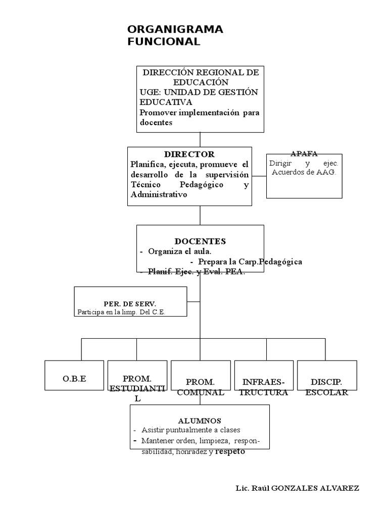 ORGANIGRAMA FUNCIONAL.docx | Evaluación | Plan de estudios
