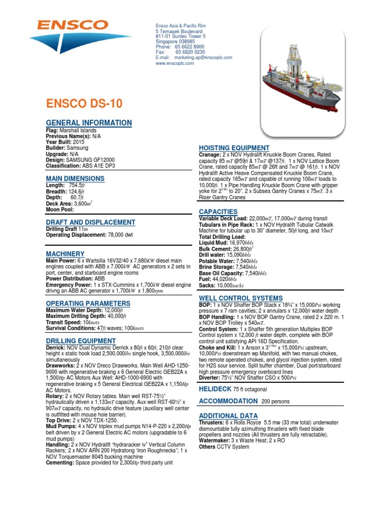 Ensco Ds-10: General Information | PDF | Crane (Machine) | Rocket Engine