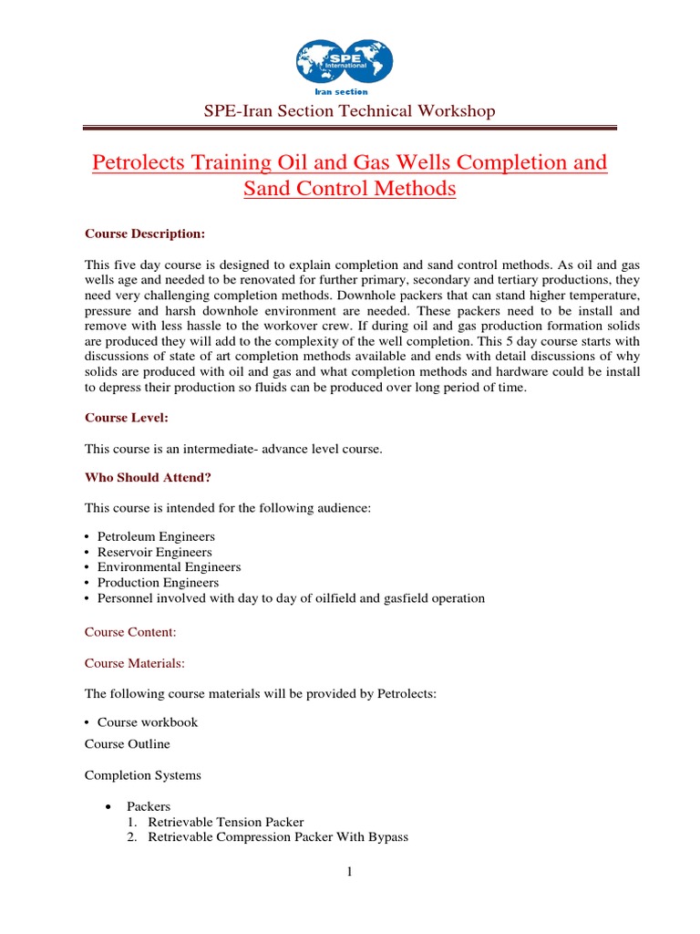 Oil and Gas Wells Completion and Sand Control Method | Download Free ...