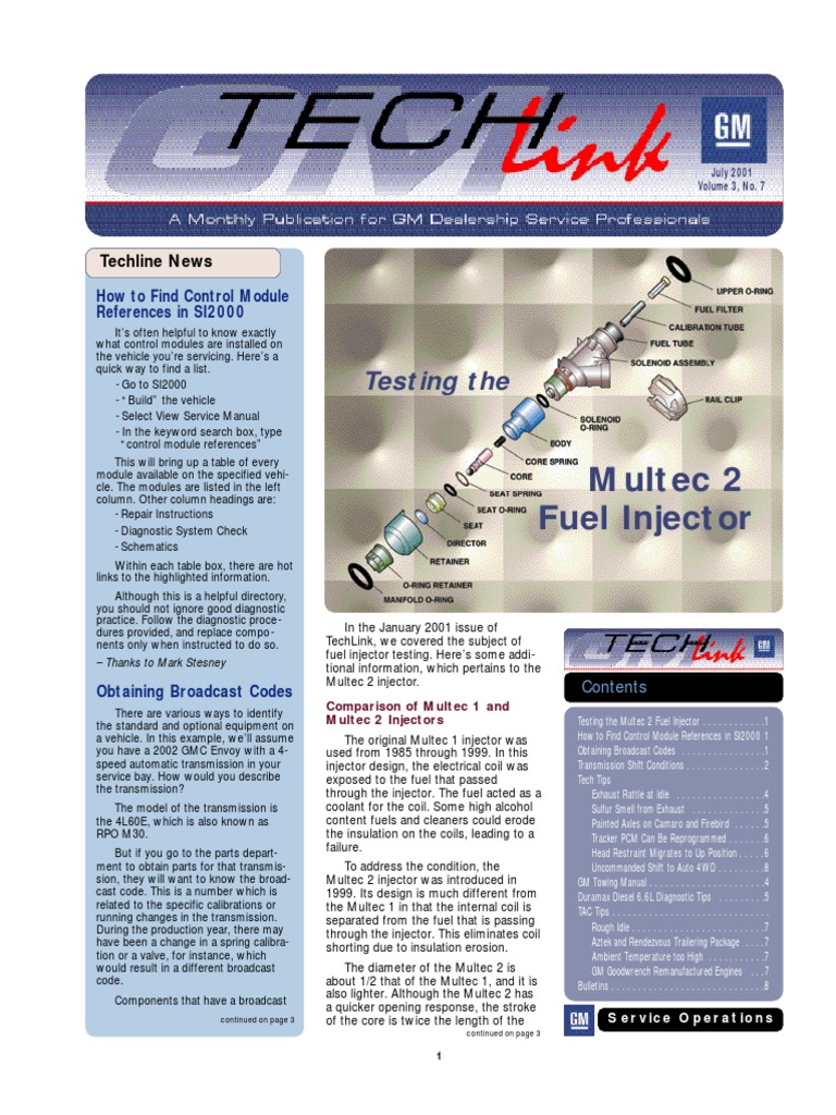 Multec 2 Fuel Injector: Testing The | PDF | Chevrolet Silverado | Fuel ...